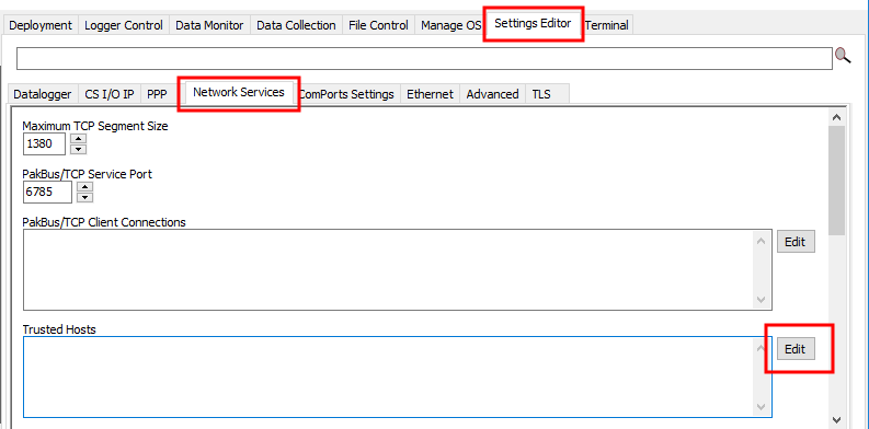 Configure data logger