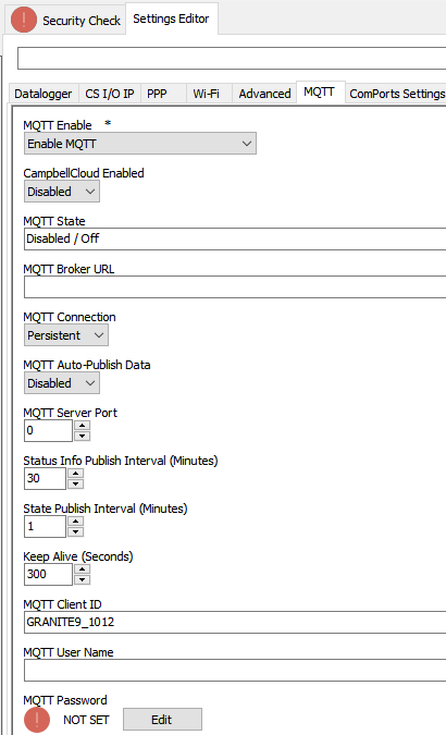 Sending data to a MQTT broker