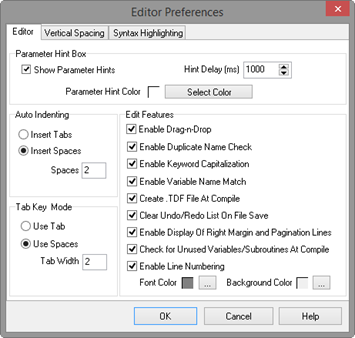 Editor Preferences