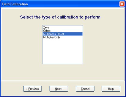 Using the Wizard to Perform Two-Point Multiplier and Offset Calibrations