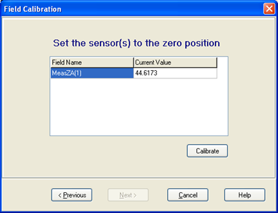 Using the Wizard to Perform Zeroing Calibration