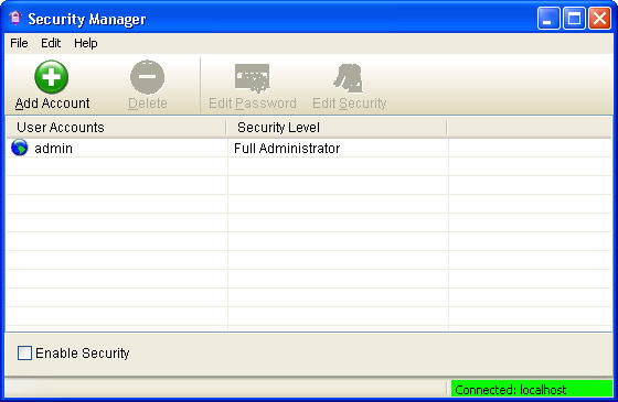 Initial Configuration of Security Manager