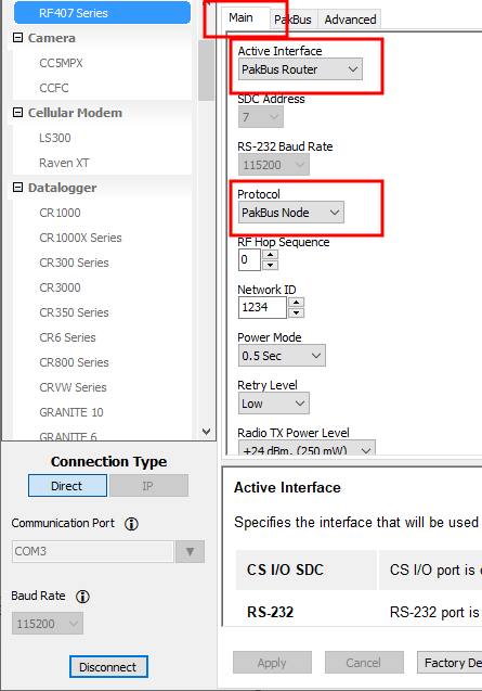 Using the RF407-series as a stand-alone repeater (router)